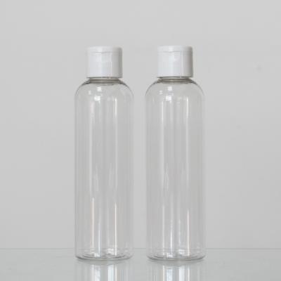 China 180ml Cosmetic Plastic Round Bottles Transparent Color With Cap for sale