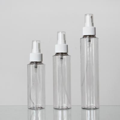 China Round 100/120/150ml Plastic Cosmetic Transparent Color Lotion Bottle With Cap for sale