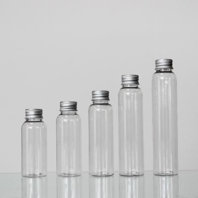 China 20mm Neck Size Round 60/70/80/100/120ml Spray Clear Plastic Cosmetic Bottle for sale