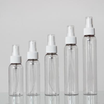 China 20mm Neck Size Round 60/70/80/100/120ml Spray Clear Plastic Cosmetic Bottle for sale
