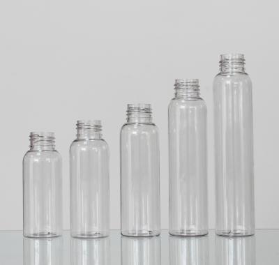 China 20mm Neck Size Round 60/70/80/100/120ml Spray Clear Plastic Cosmetic Bottle for sale