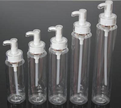 China Plastic PET 200/250/280/350/400ml Round Shape Transparent Color Bottle For Cosmetic for sale