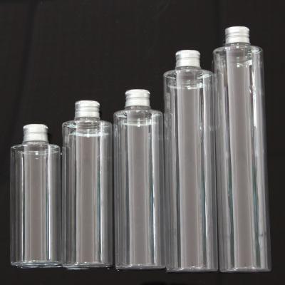 China Plastic PET 200/250/280/350/400ml Round Shape Transparent Color Bottle For Cosmetic for sale