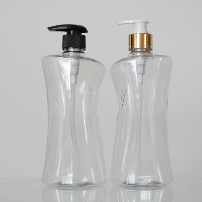 China Plastic Cosmetic Use Special Shaped 500ml PET Any Color Bottle With Pump for sale