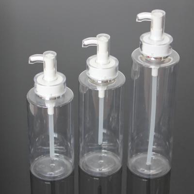 China 350/400/500 /750ml Round Shape Solid Custom Color Plastic Pump Cosmetic Bottle for sale