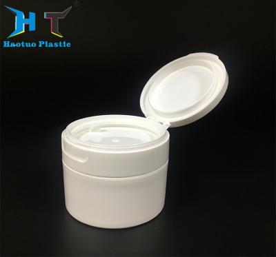 China White Round PP Plastic Jars 120 Gram Moisture Proof With Flip Top Cap for sale