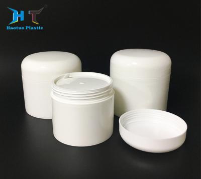 China White Plastic Cream Containers , Double Wall Plastic Jars With Disc Liner for sale