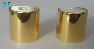 China Coat Shampoo Lotion Bottle Caps 24mm Shiny Silver And Gold Aluminum Color for sale