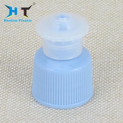China Non Spill Plastic Push Pull Caps , Pink Green Yellow Plastic Screw Cap Covers for sale