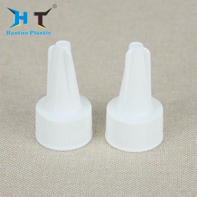 China White Color Twist Off Plastic Push Pull Caps 20 / 410 24 / 410 Neck Size for sale
