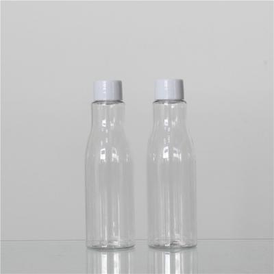 China 300ml Particular Shape PET Bottle With Screw Flip Top Lid For Cosmetic Container for sale