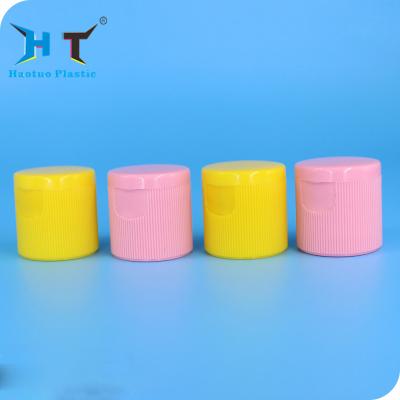 China Colorful Flip Top Plastic Caps 3mm And 5mm Orifice 28 / 415 For Cosmetic Bottle for sale