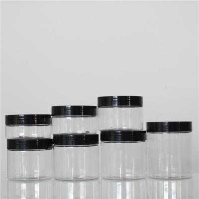China 100ml 200ml 300ml 500ml Transparent Plastic Jar Sliver Cap Apply To Cosmetic Package for sale