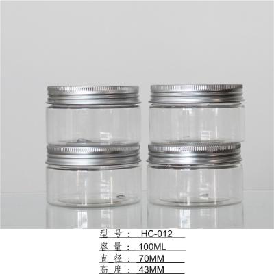 China Colorful 100ml Plastic Jar , Clear Plastic Cosmetic Jars Custom Logo for sale