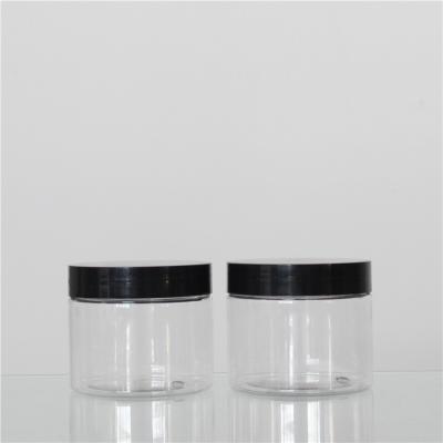 China Green PET Plastic Jars 150ml , Plastic Cream Jar Including Nature Aluminum Cap for sale
