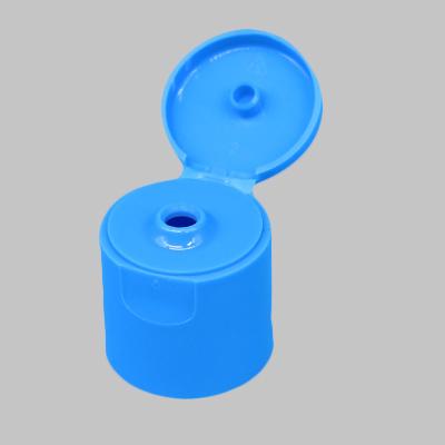 China 24 / 415 Flip Top Plastic Caps Blue Color Smooth Surface Apply To Cream Bottle for sale