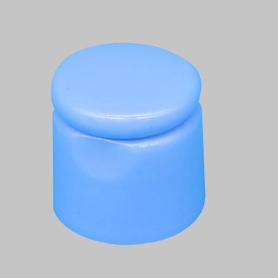 China 20mm Flip Top Plastic Caps , Shampoo Shower Gel Bottle Flip Cap Yellow Color for sale