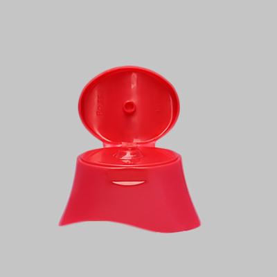 China Red Color Cosmetic Plastic Shampoo Bottle Flip Top Lids Closure Caps for sale