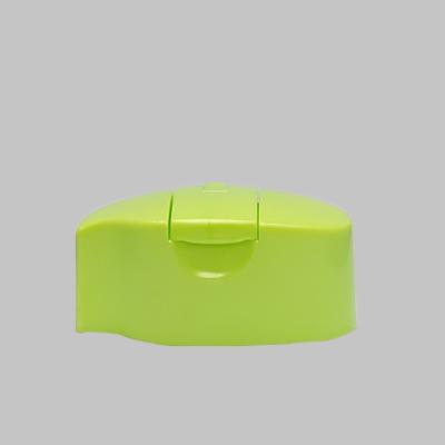 China 24mm Snap Neck Size Hook Type Green Plastic PP Flip Top Caps For 400ml Shampoo Bottles for sale