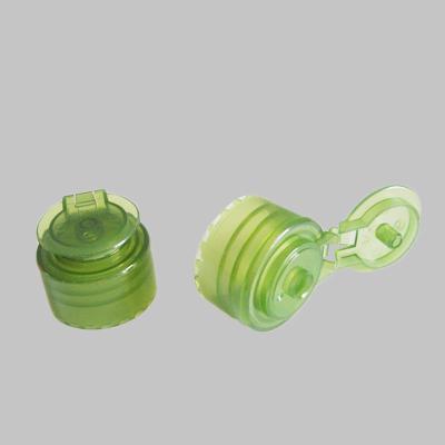 China 24mm 28mm Custom Color Transparent PP Green Flip Top Caps For Liquid Bottle for sale