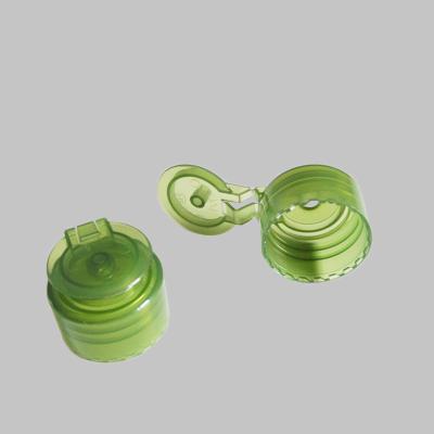 China 24mm 28mm Custom Color Transparent PP Green Flip Top Caps For Liquid Bottle for sale