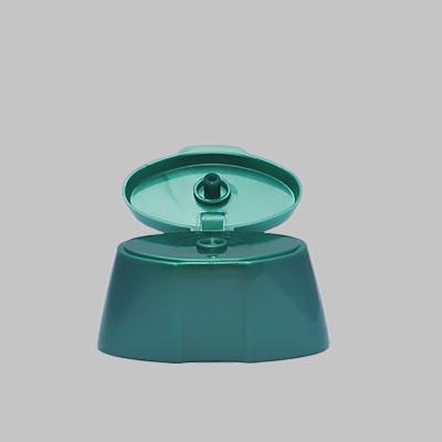 China Polish Green Flip Cap Plastic Bottle Lids Wear Resistant Oval Shape for sale