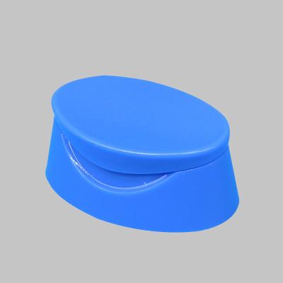 China Oval Shape Plastic Flip Top Caps , 6.8g Skin Care Bottle Cap Flip Top for sale