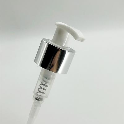 China 24mm 28mm Lotion Dispenser Pump , Sliver Gold Aluminum Closure Plastic Pump Dispenser for sale