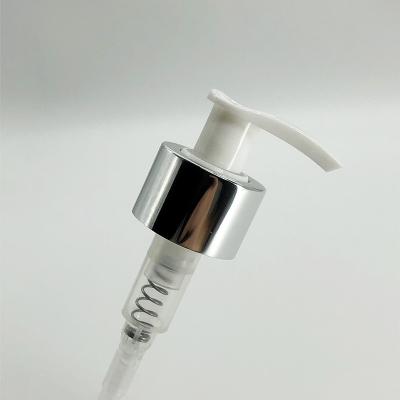 China 24mm 28mm Lotion Dispenser Pump , Sliver Gold Aluminum Closure Plastic Pump Dispenser for sale
