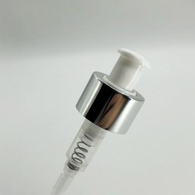 China 24mm 28mm Lotion Dispenser Pump , Sliver Gold Aluminum Closure Plastic Pump Dispenser for sale