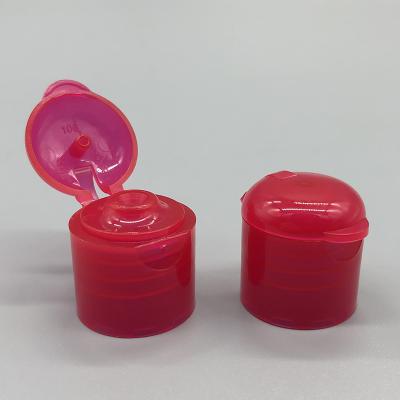 China 18/410 Pink Polish Easy Open Plastic Bottle Cap Transparent Flip Top Cap for sale