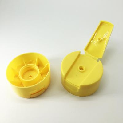 China 24 / 400 mm Round Shampoo Flip Top Plastic Caps , Blue Color Flip Top Bottle Lids for sale