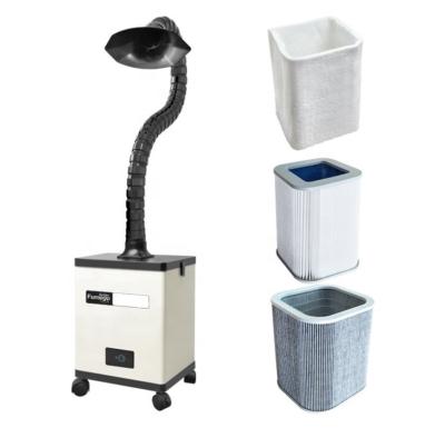 China Fume Extractor For Co2 Laser Cutting Marking Soldering Machine With 3 Layers Filters And Bamboo Tube for sale