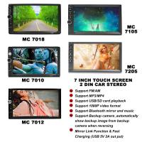 China Universal 7 Inch Touch Screen 2 Din Car Stereo Monitor with MP5 SD USB Bluetooth Mirror-Link for sale