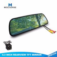 China Wide Angle Monitor Rear View Mirror 4.3 Inch With 1 Night Vision Camera for sale