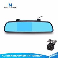 China Wide Angle Monitor Rear View Mirror 4.3 Inch With 1 Night Vision Camera for sale