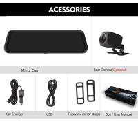 China 9.66 11.66 11.88 Inch Media Rear View Mirror Dashcam Dual 1080P Car DVR ADAS for sale