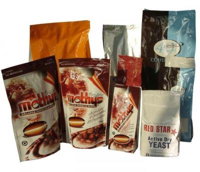 China PET Zip-Lock Plastic Coffee Bags with Bottom Gusset for sale