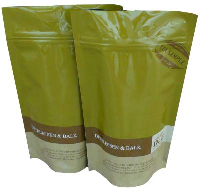 China PET Tea Plastic Packaging Bags with Bottom Gusset for sale