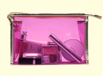 China Customized Transparent Waterproof Zipper Plastic Travel PVC Cosmetic Bag for sale