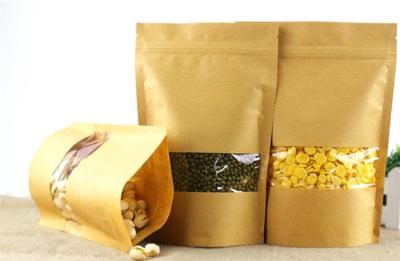 China Clear Doypack Candy Kraft Paper Zipper Bags with Window for sale