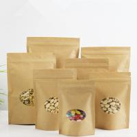 China Clear Doypack Candy Kraft Paper Zipper Bags with Window for sale