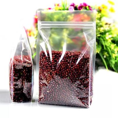 China Custom flat bottom OPP clear plastic stand up pouch with zipper vacuum transparent zip lock bag for sale