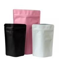 China Matte Black Aluminum Foil Doypack Stand Up Zipper Bag Custom Size 20-200 Micron for sale