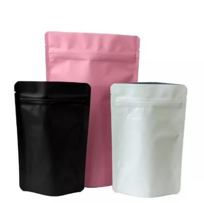 China Matte Black Aluminum Foil Doypack Stand Up Zipper Bag Custom Size 20-200 Micron for sale