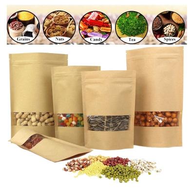China Custom Stand Up Kraft Paper Bag with Ziplock for Candy 10000 Pieces MOQ for sale