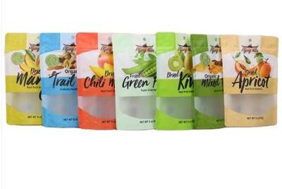 China Custom Design Snack Mango Zip Lock printed kraft paper bags with clear window for sale