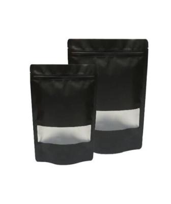 China Custom Design Food Grade Ziplock Brown kraft paper pouch with window for sale
