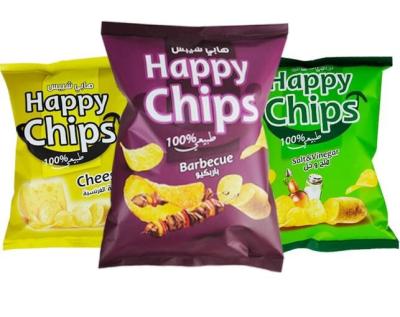 China Custom Food Popcorn Potato Chips three side seal pouch for Snack for sale