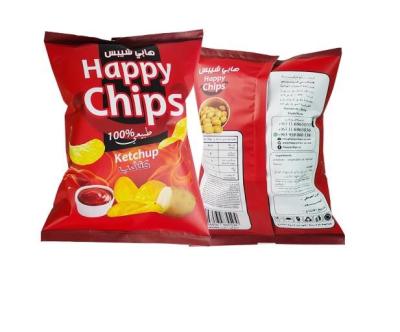 China Custom Food Popcorn Potato Chips 3 side seal flat pouch pouch for Snack for sale